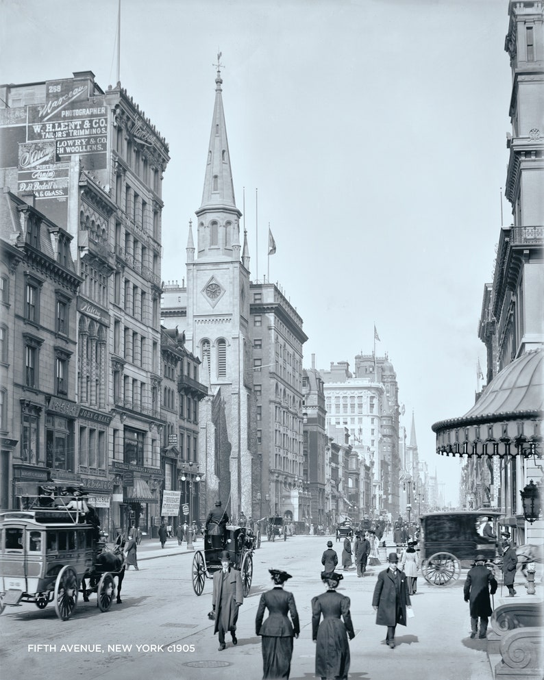 Vintage Photograph of Fifth Avenue, New York C1905 - Etsy