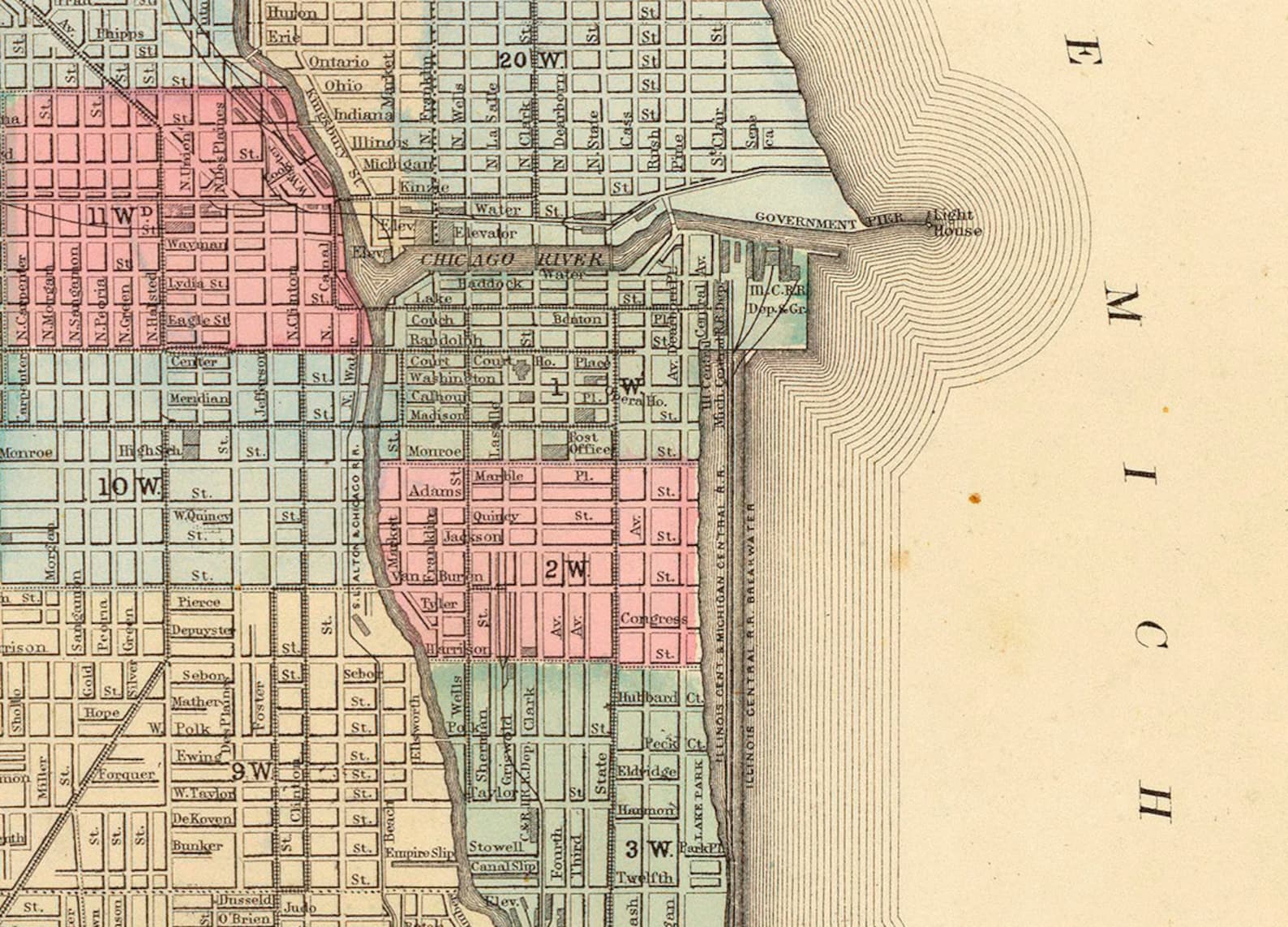 1870 Map of Chicago - Etsy