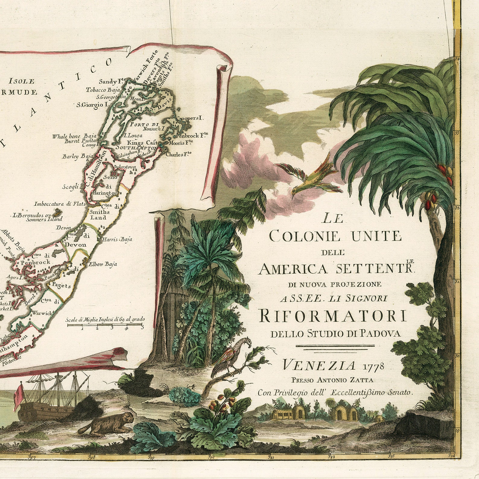 1778 Map of the United States - Etsy