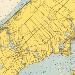 1949 Nautical Chart of Peconic Bay - Etsy