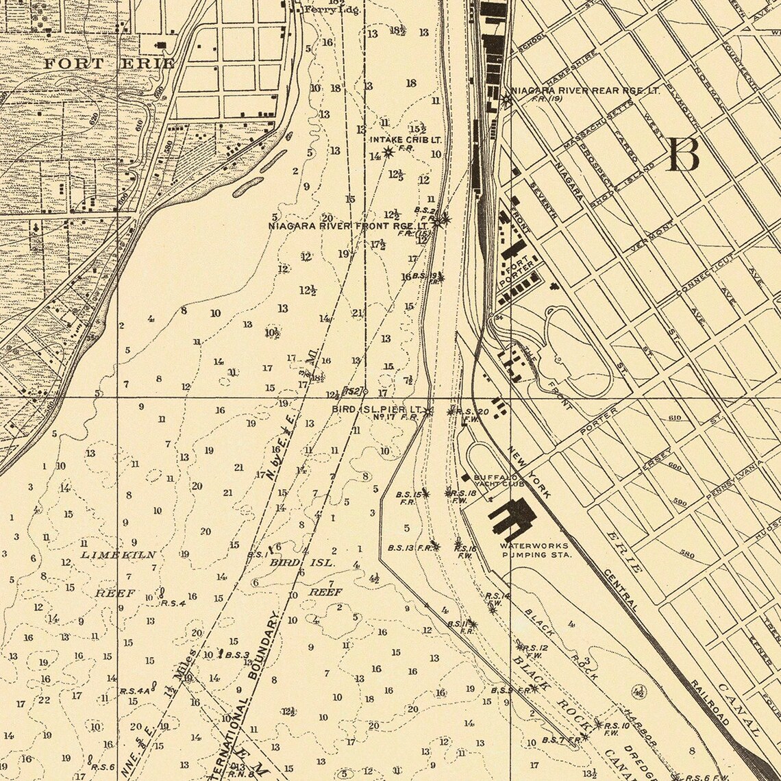 Nautical Chart of Buffalo Harbor 1921 - Etsy