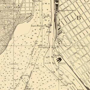 Nautical Chart of Buffalo Harbor 1921 - Etsy