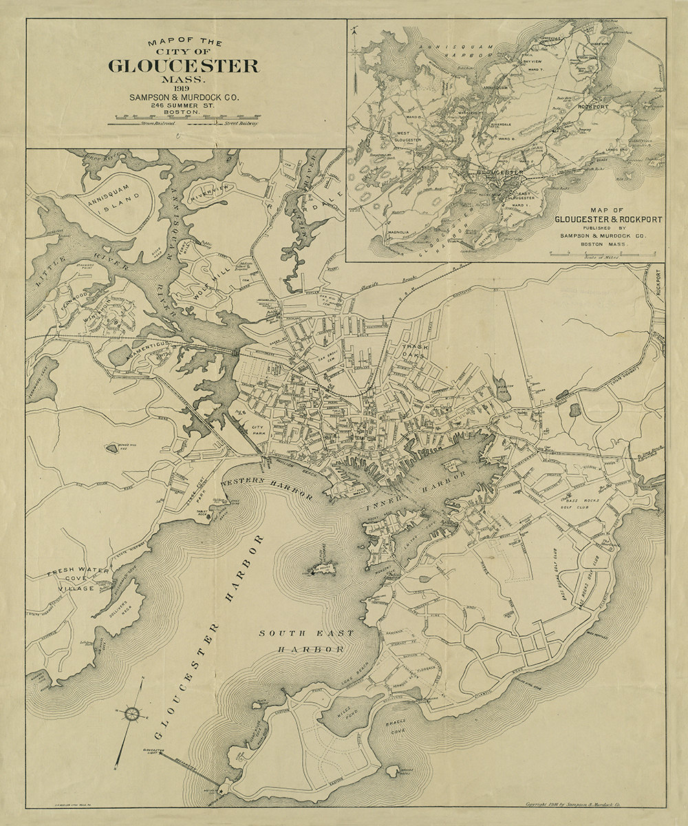 1919 Map of Gloucester, Massachusetts - Etsy