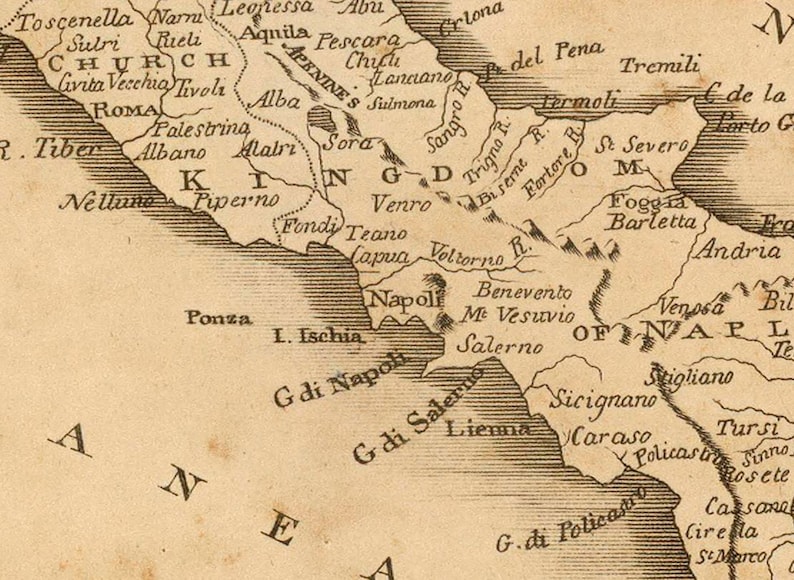 1812 Map of Italy - Etsy