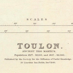 1840 Map of Toulon, France - Etsy