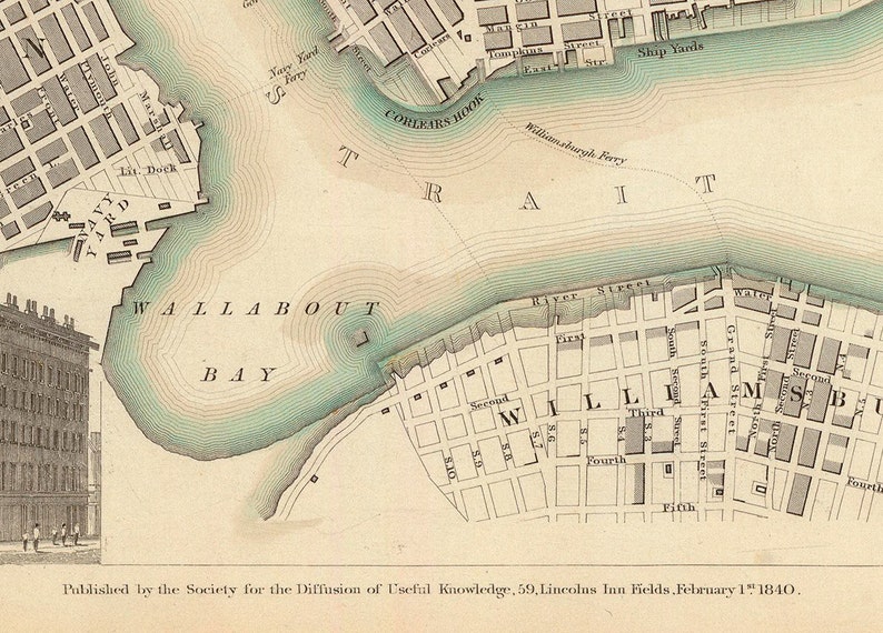 1840 Map of New York City - Etsy