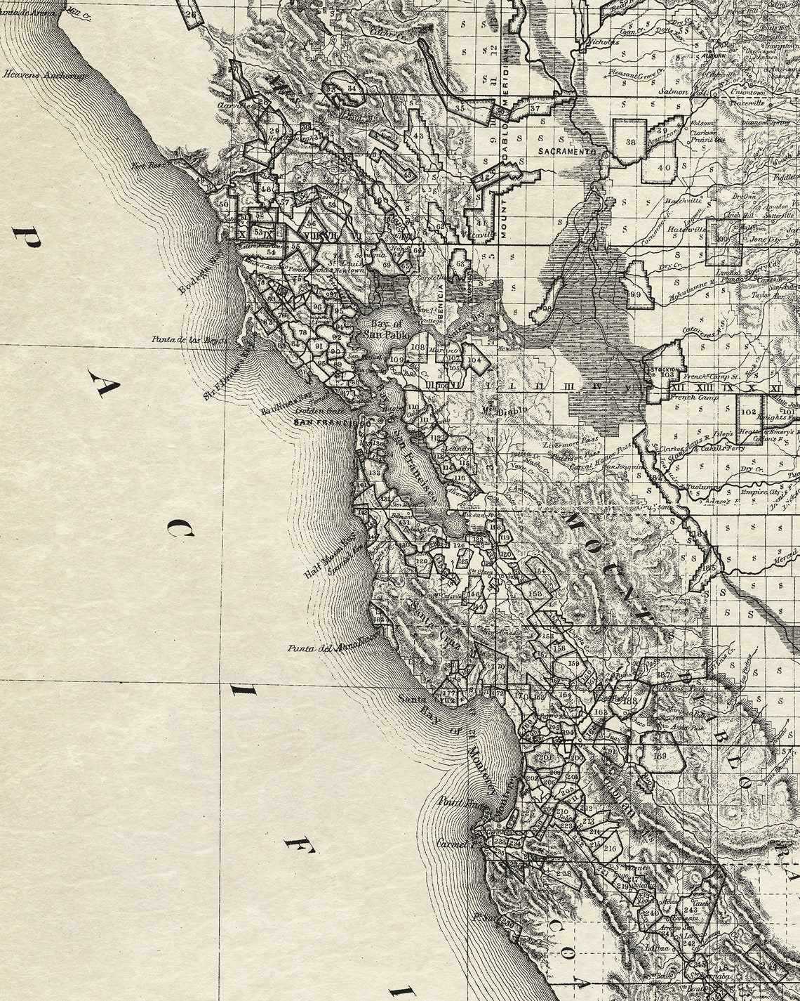 1860 Map of California - Etsy