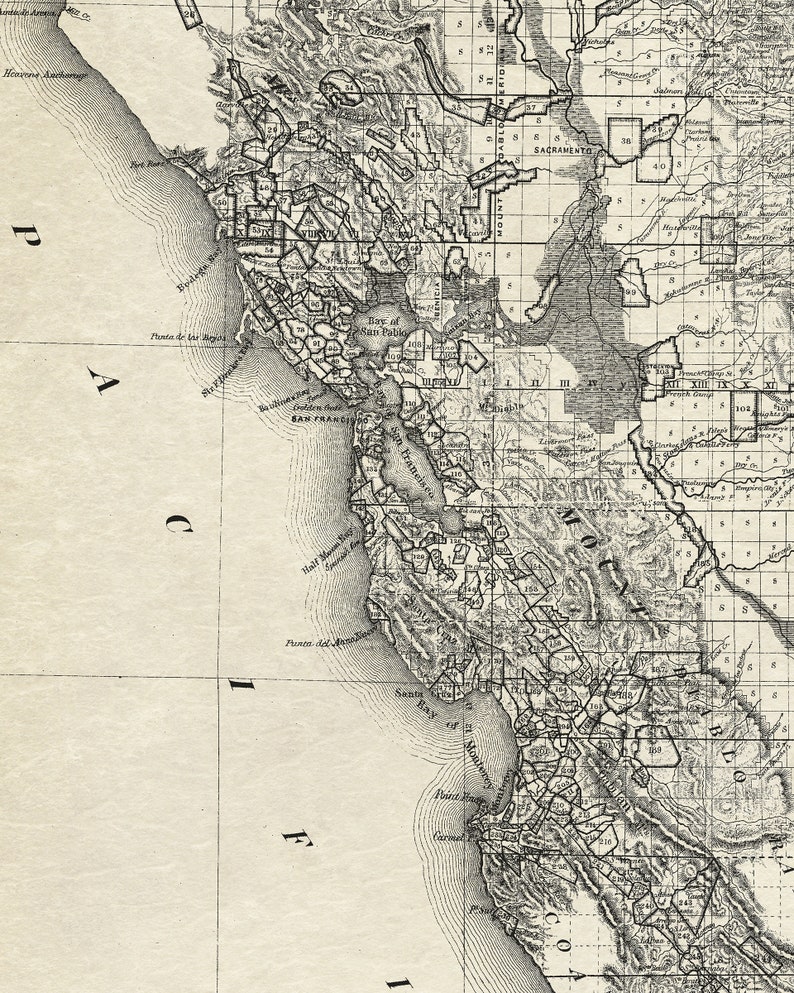1860 Map of California - Etsy