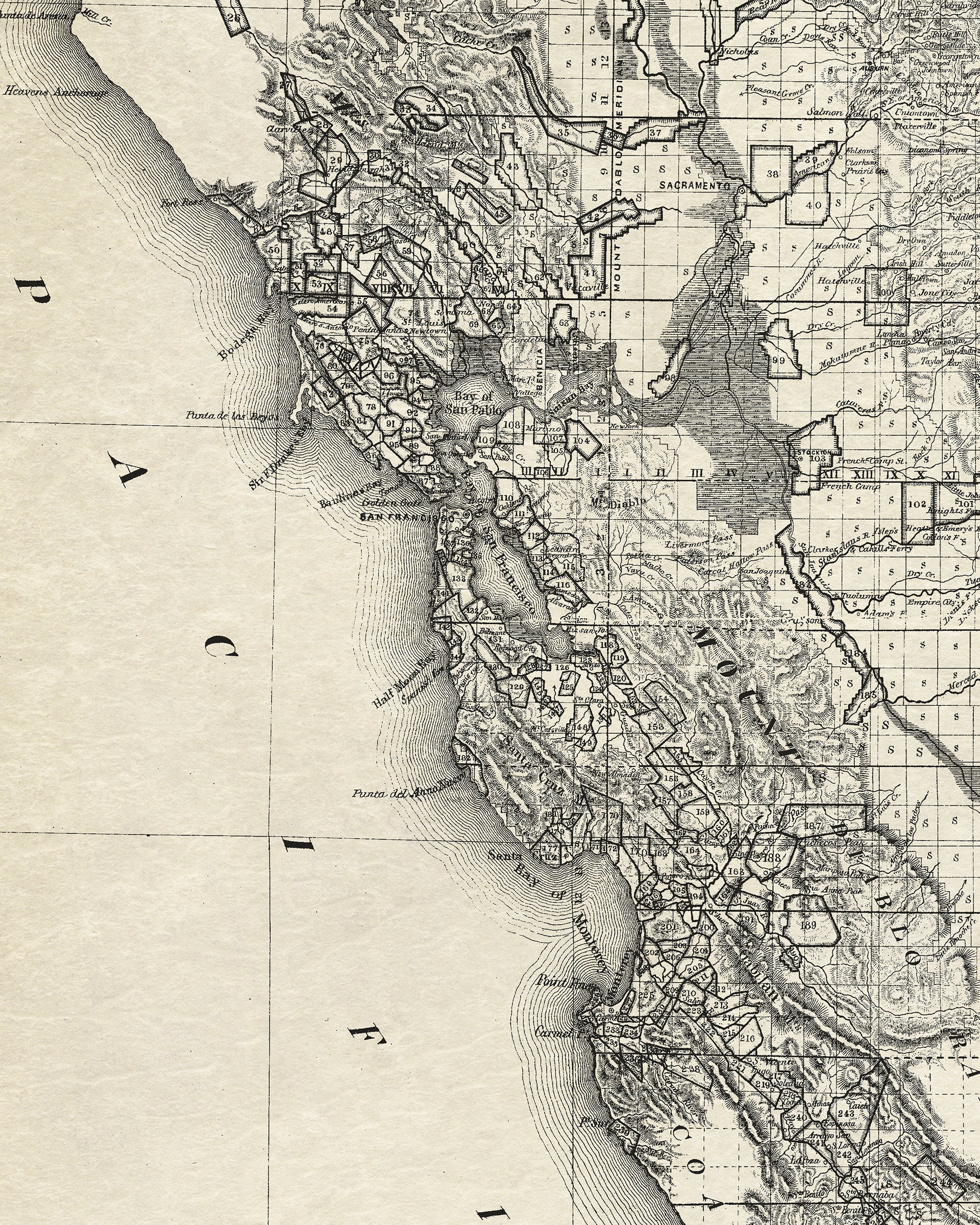 1860 Map of California - Etsy