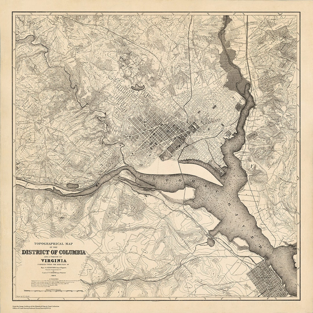 1884 Map of Washington D.C. - Etsy