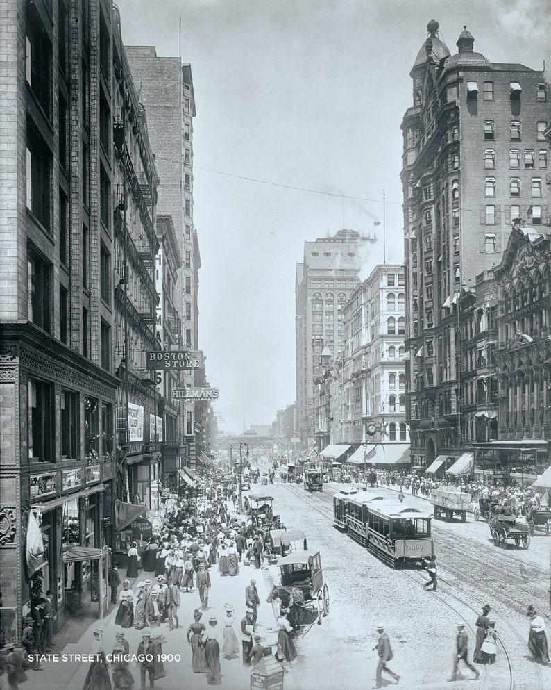 Vintage Photograph of State Street in Chicago Circa 1900 - Etsy
