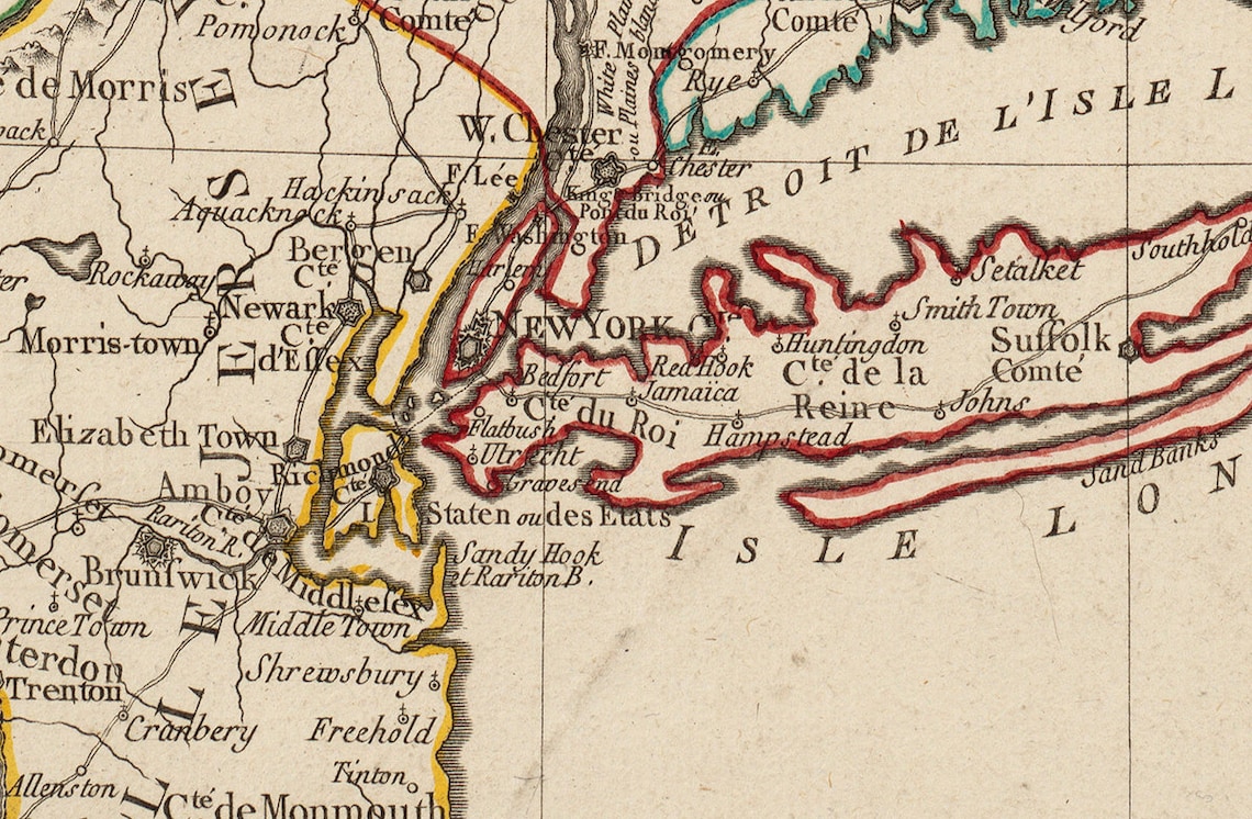 1777 Map of Northeast America - Etsy