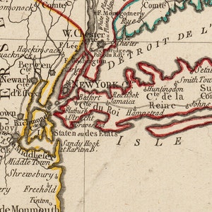 1777 Map of Northeast America - Etsy