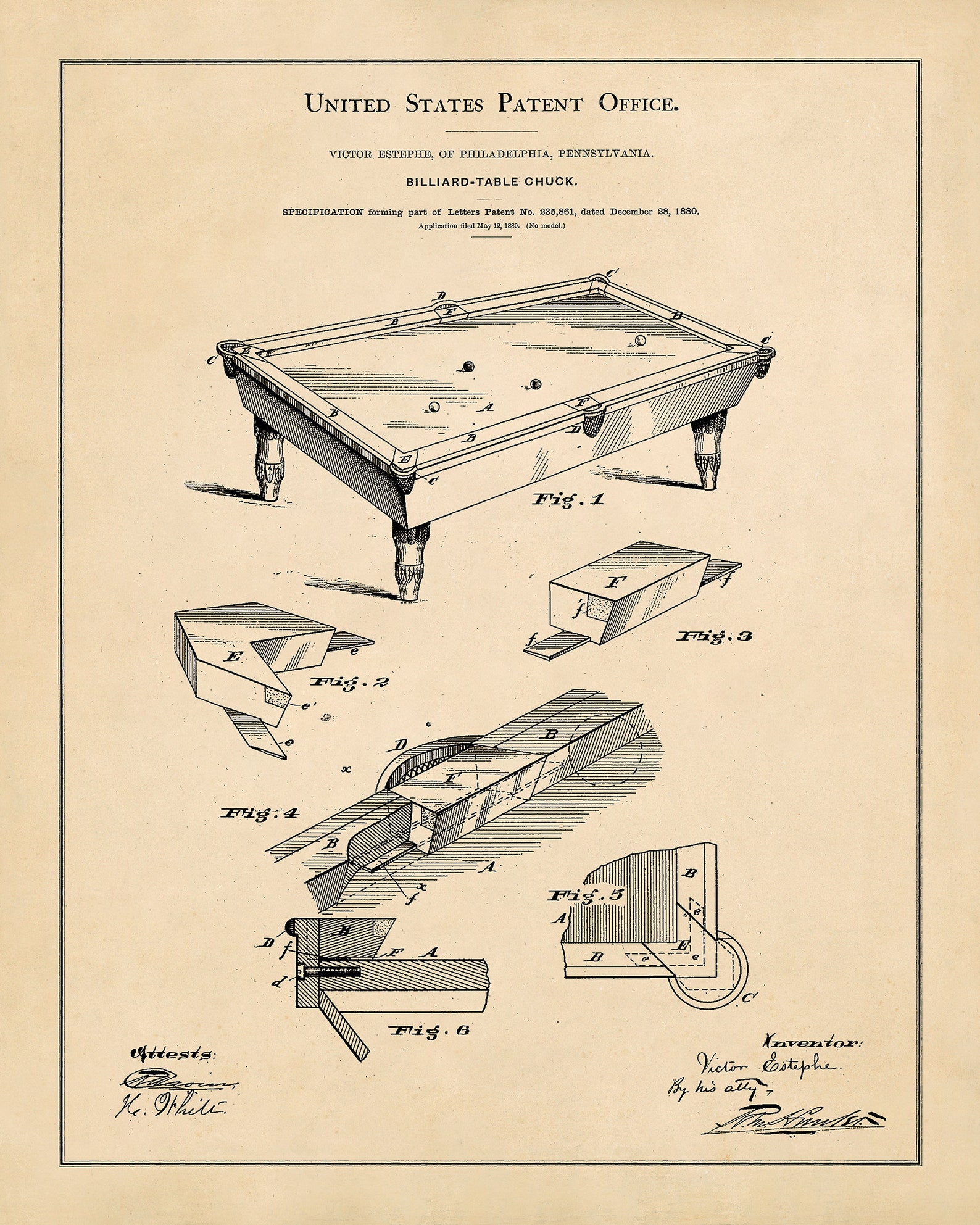 Billiard Table Patent Print - Etsy