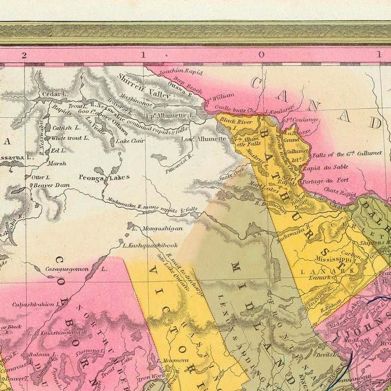 1846 Map of Upper Canada - Etsy