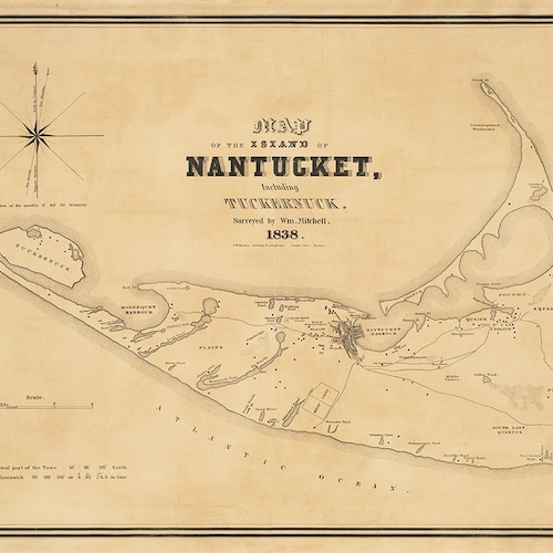 1838 Map of Nantucket | Etsy