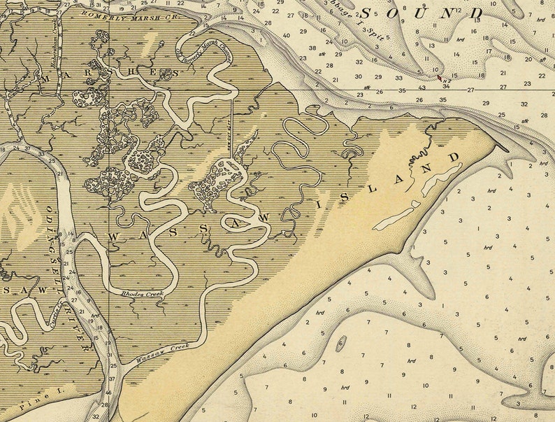 1926 Nautical Chart of Savannah River - Etsy