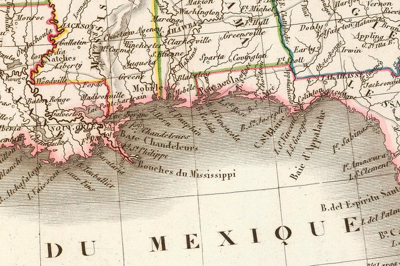 1832 Map of the United States - Etsy