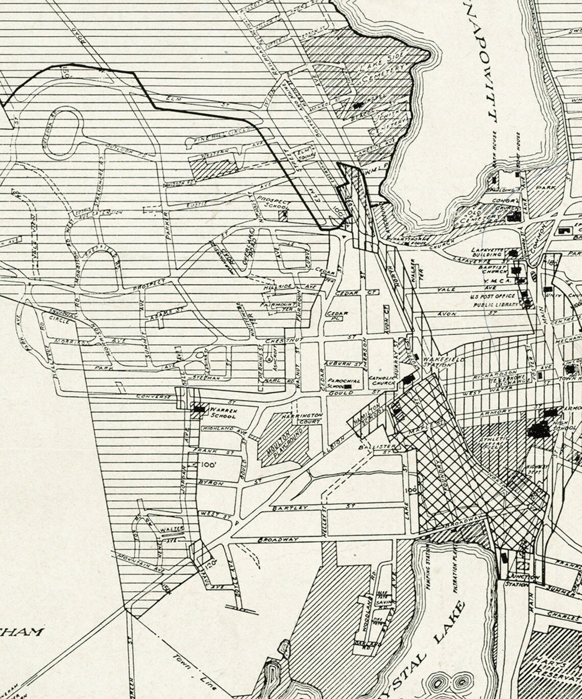 1946 Map of Wakefield, Massachusetts - Etsy