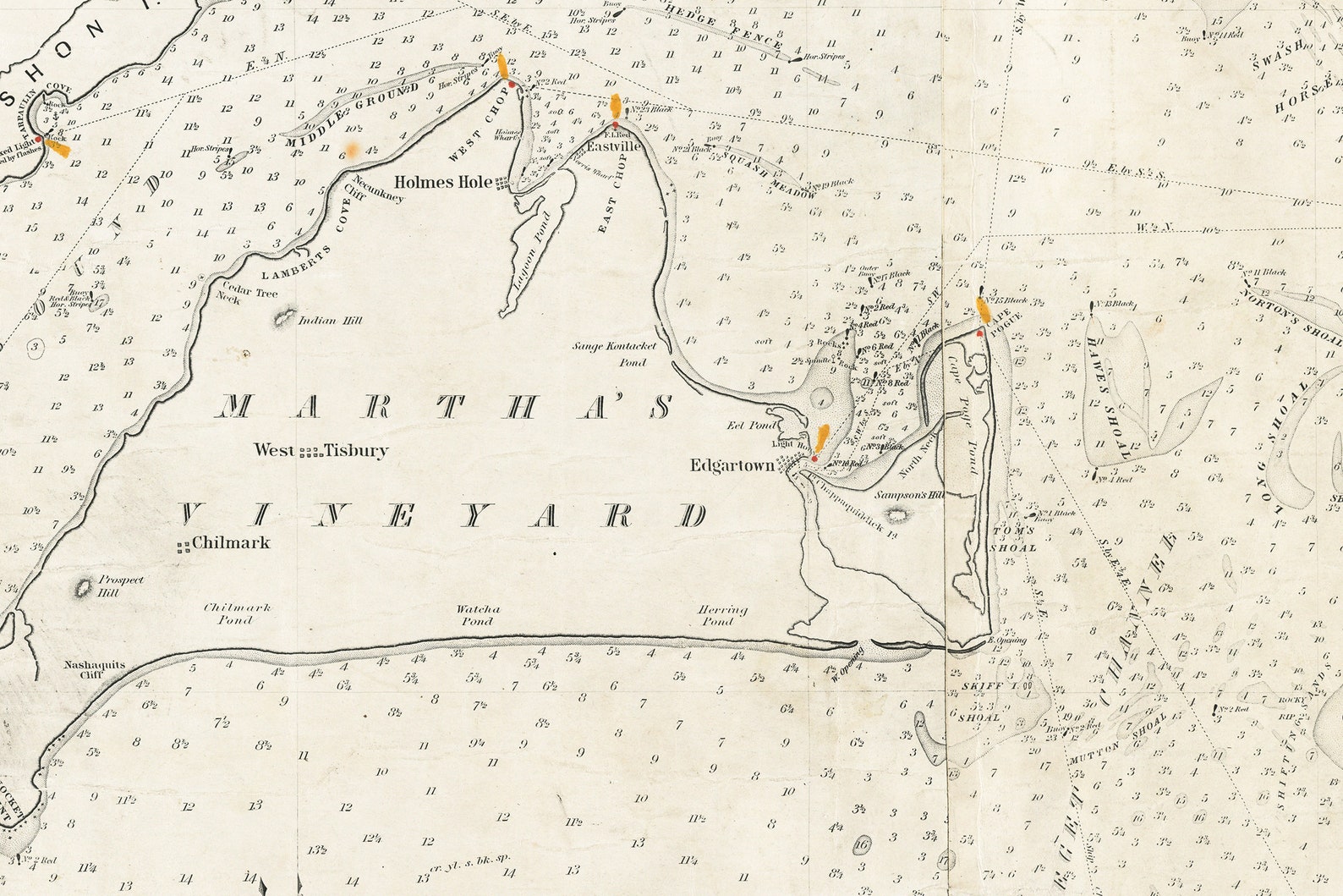 1874 Nautical Chart of Vineyard Sound and Nantucket Shoals - Etsy