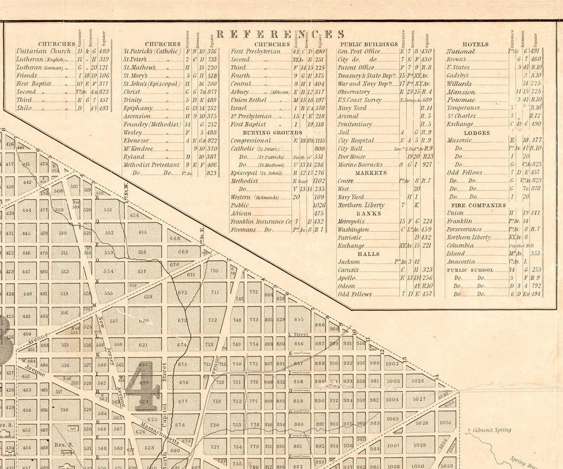 1850 Map of Washington D.C. - Etsy