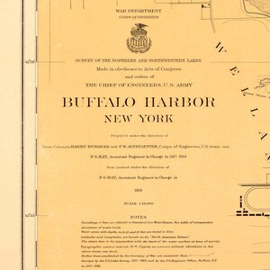 1918 Nautical Chart of Buffalo Harbor - Etsy