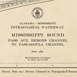 1947 Nautical Chart of Mississippi Sound - Etsy