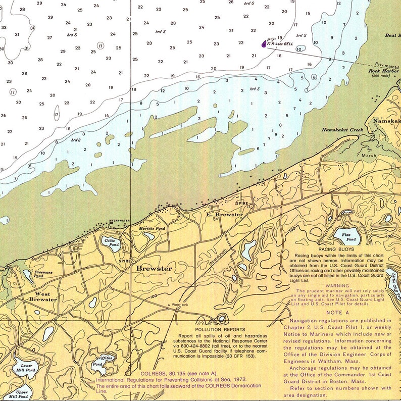 1981 Nautical Chart of Wellfleet Harbor - Etsy