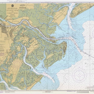 1982 Nautical Chart of Savannah River - Etsy