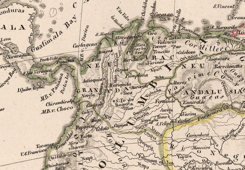 1820 Map of South America - Etsy