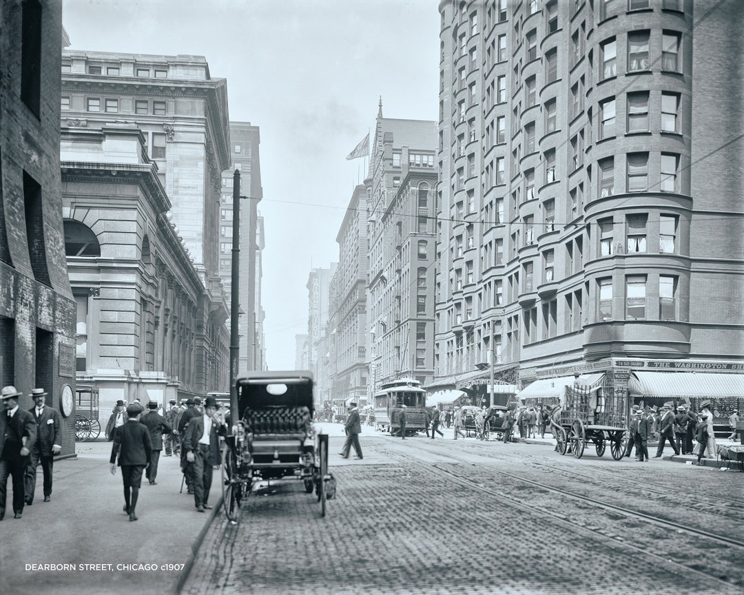 Vintage Photograph of Dearborn Street in Chicago Circa 1907 - Etsy