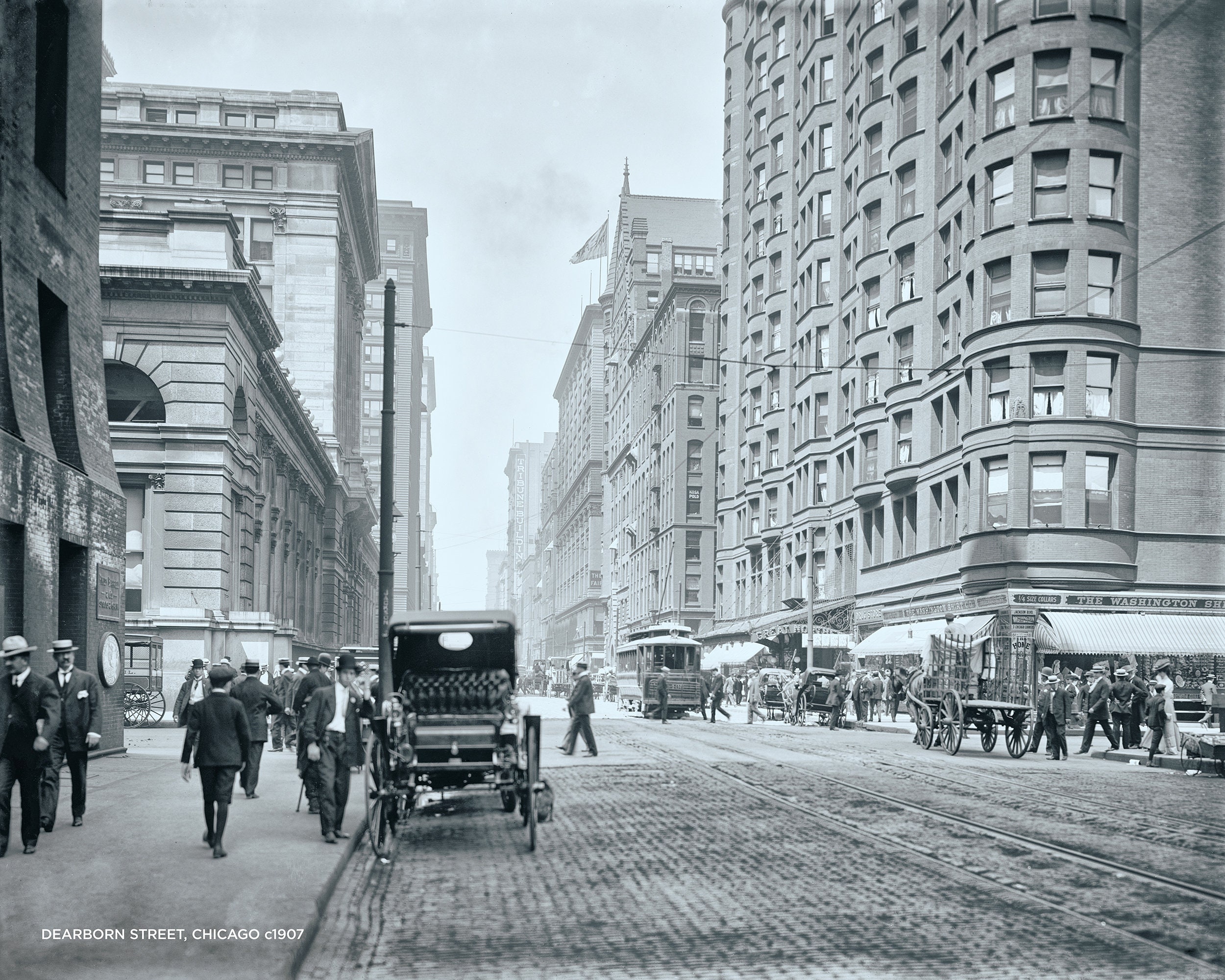 Vintage Photograph of Dearborn Street in Chicago Circa 1907 - Etsy