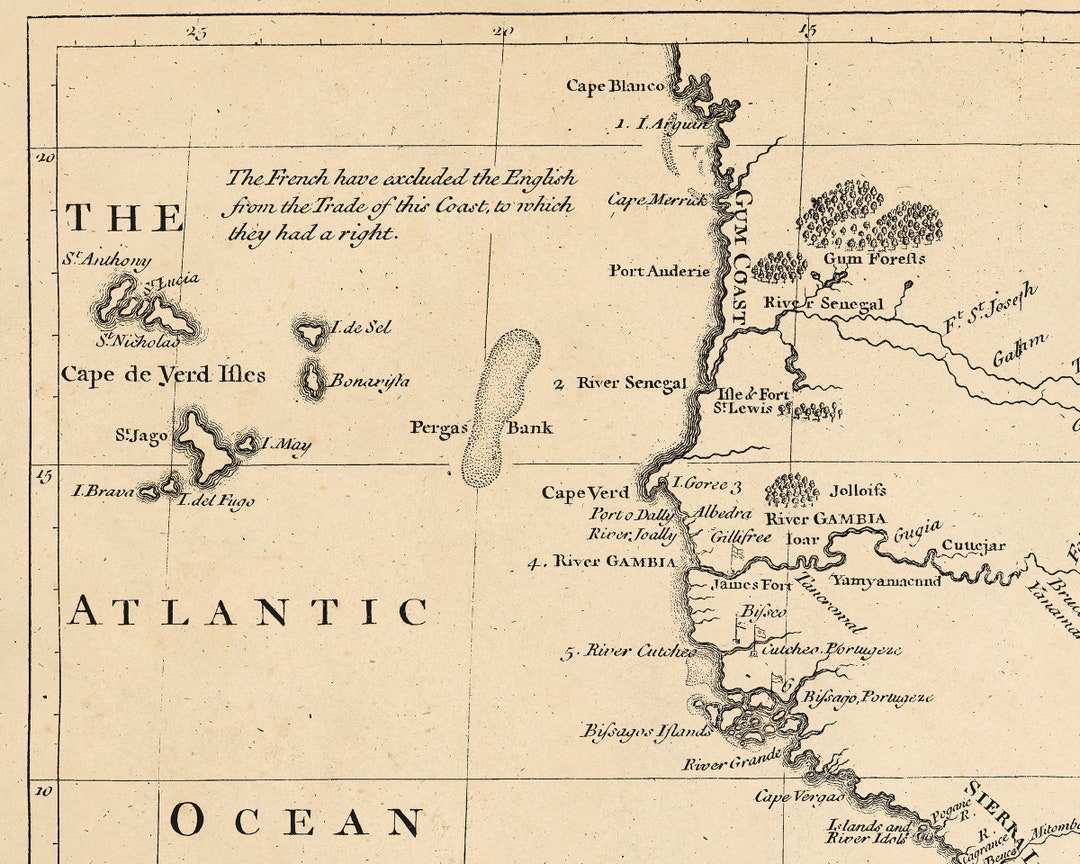 1774 Map of the African Coast - Etsy