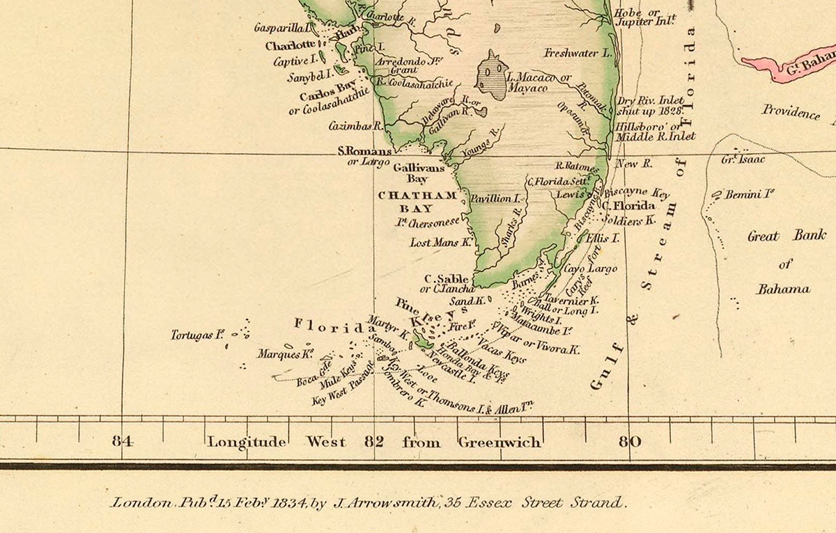 1834 Map of America - Etsy