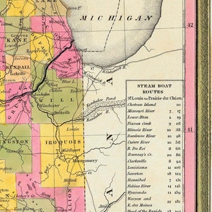 1846 Map of Illinois - Etsy