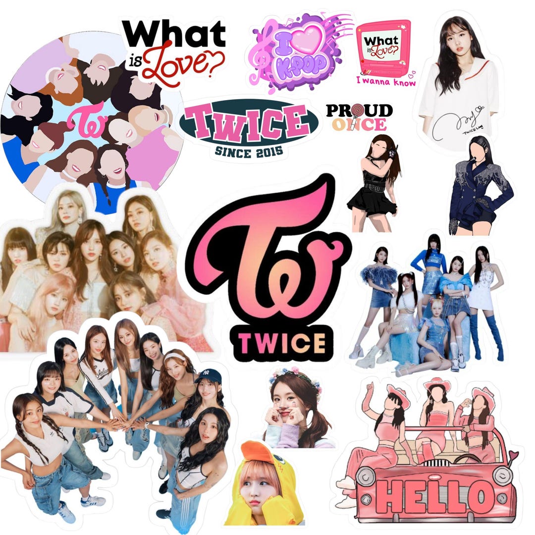 TWICE K-pop Girl Group Stickers | 50-piece PNG Pack (digital Download ...