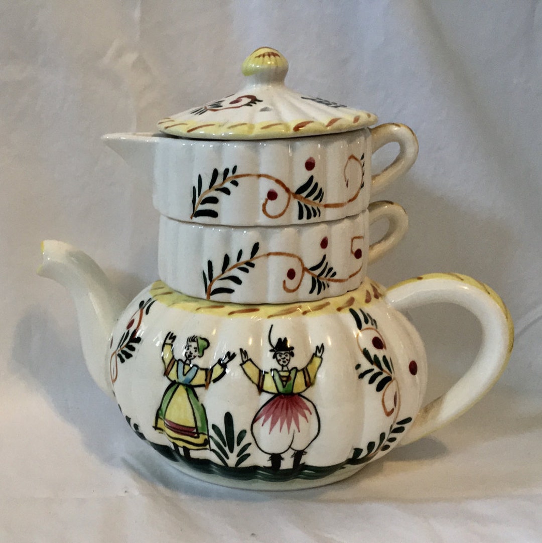 Stacking Teapot Sugar and Cream Dutch Couple - Etsy