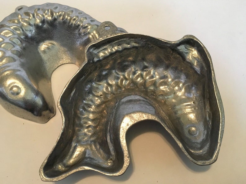 Pair of Pewter Fish Molds for Your Wall - Etsy