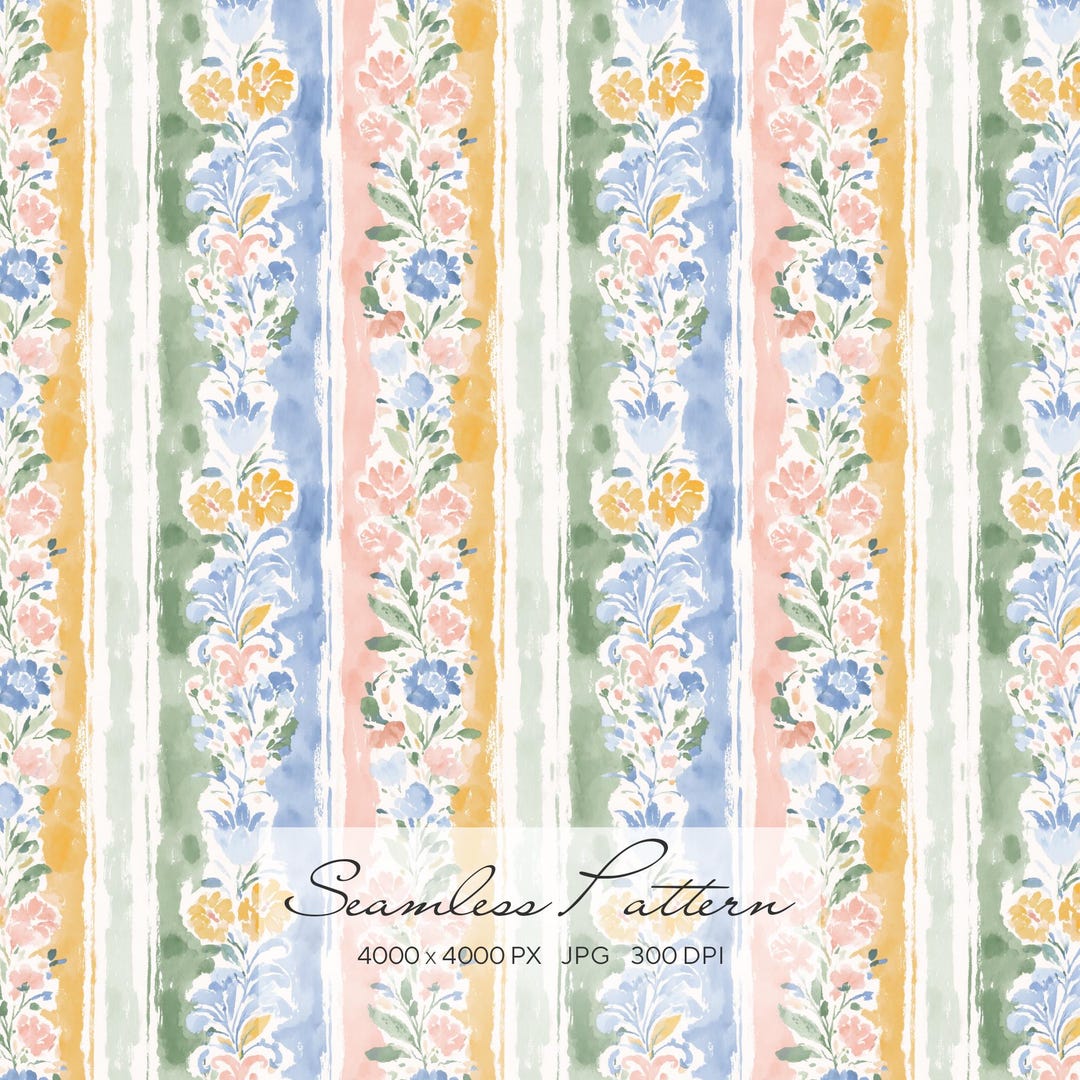 Seamless Spring Floral Background in Pastel Colors – Botanical Monotone ...