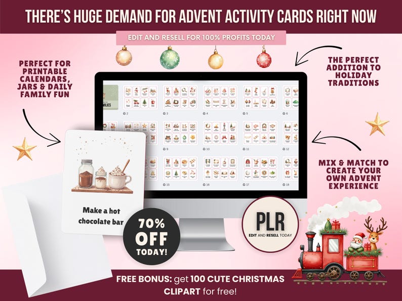 Printable Advent Calendar Activity Cards for Kids Families Homeschool ...