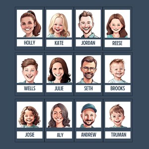 Custom Guess Who Game | Personalized Cartoon Portrait Board - Etsy