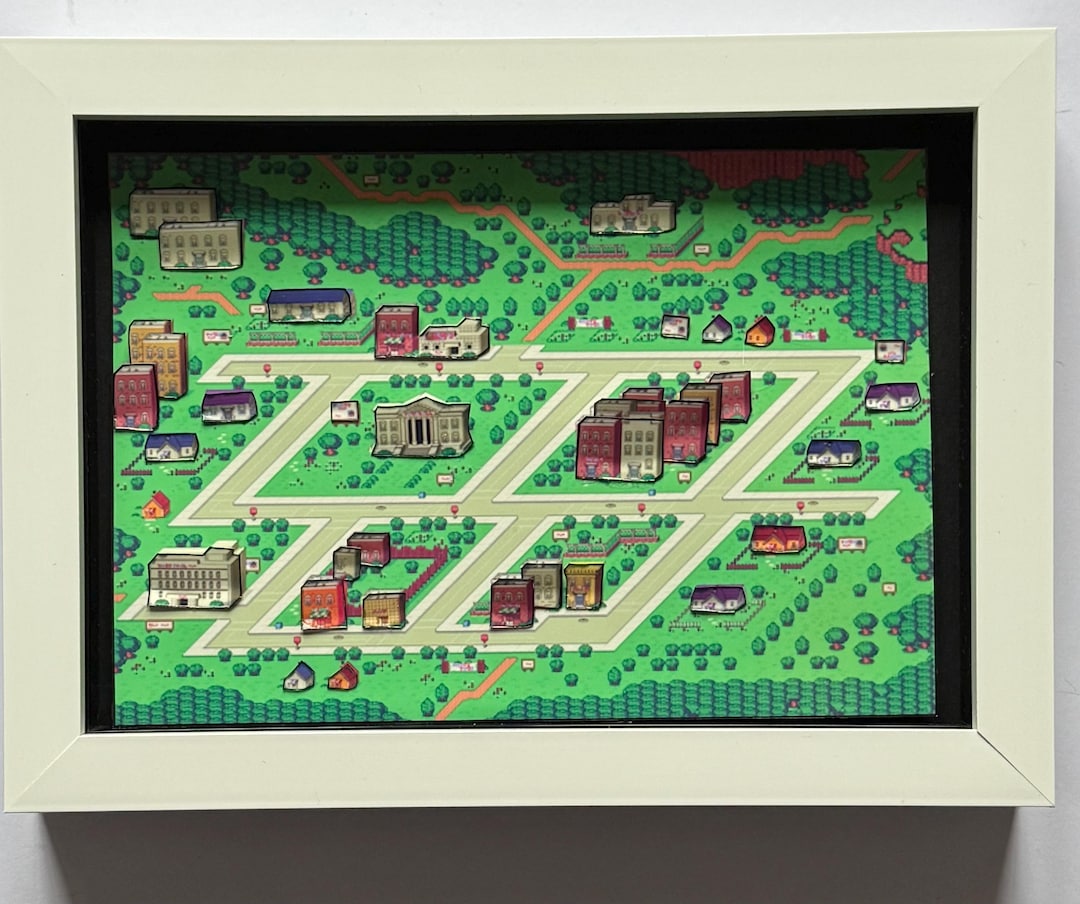 Earthbound Map Super Nintendo Framed 3D Art Shadow Box - Etsy