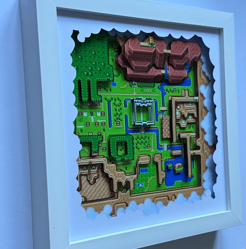 Zelda: A Link to the Past Hyrule Map 3D Shadow Box Art - Etsy
