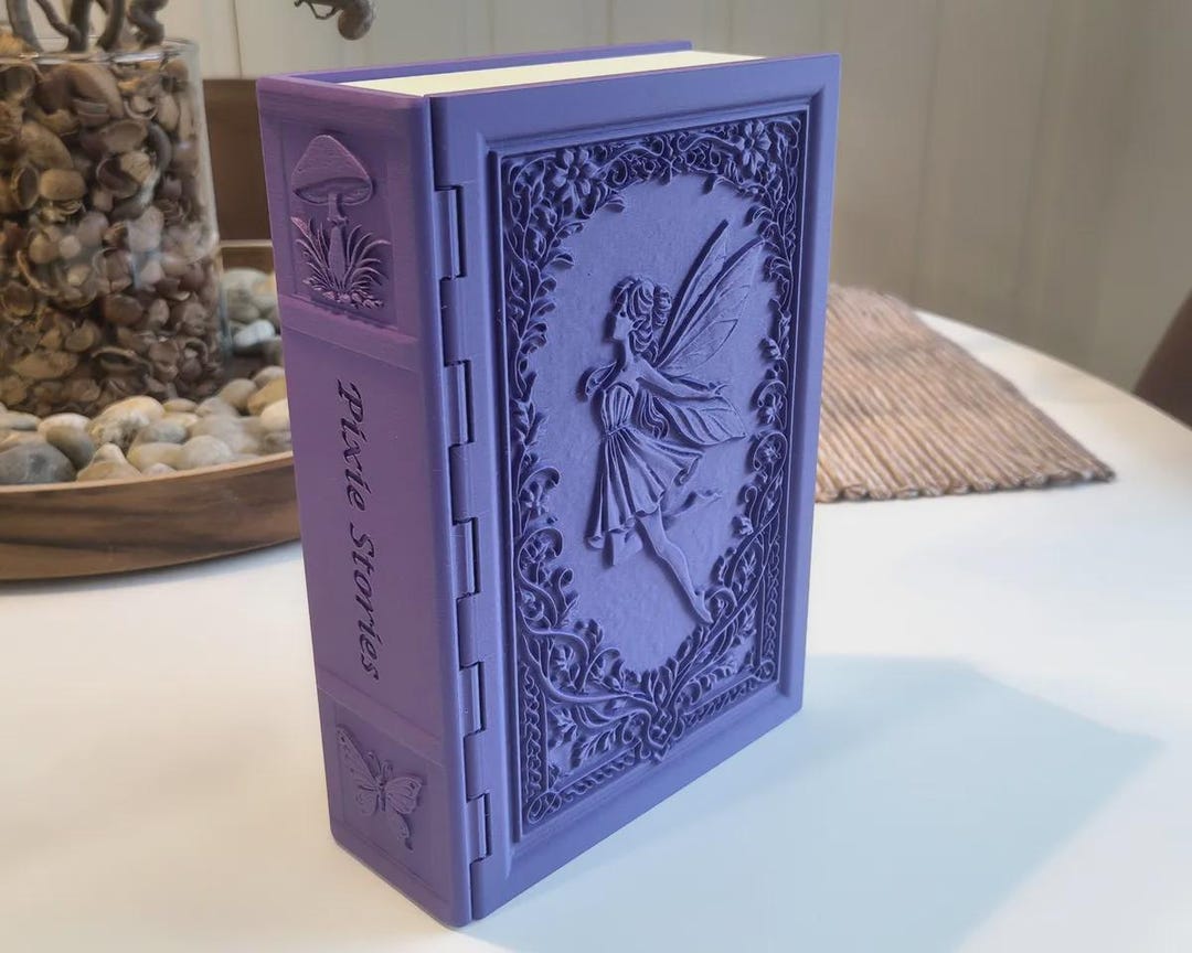Fairy Secret Storage Book STL File for 3D Printing, Hidden Storage Box ...