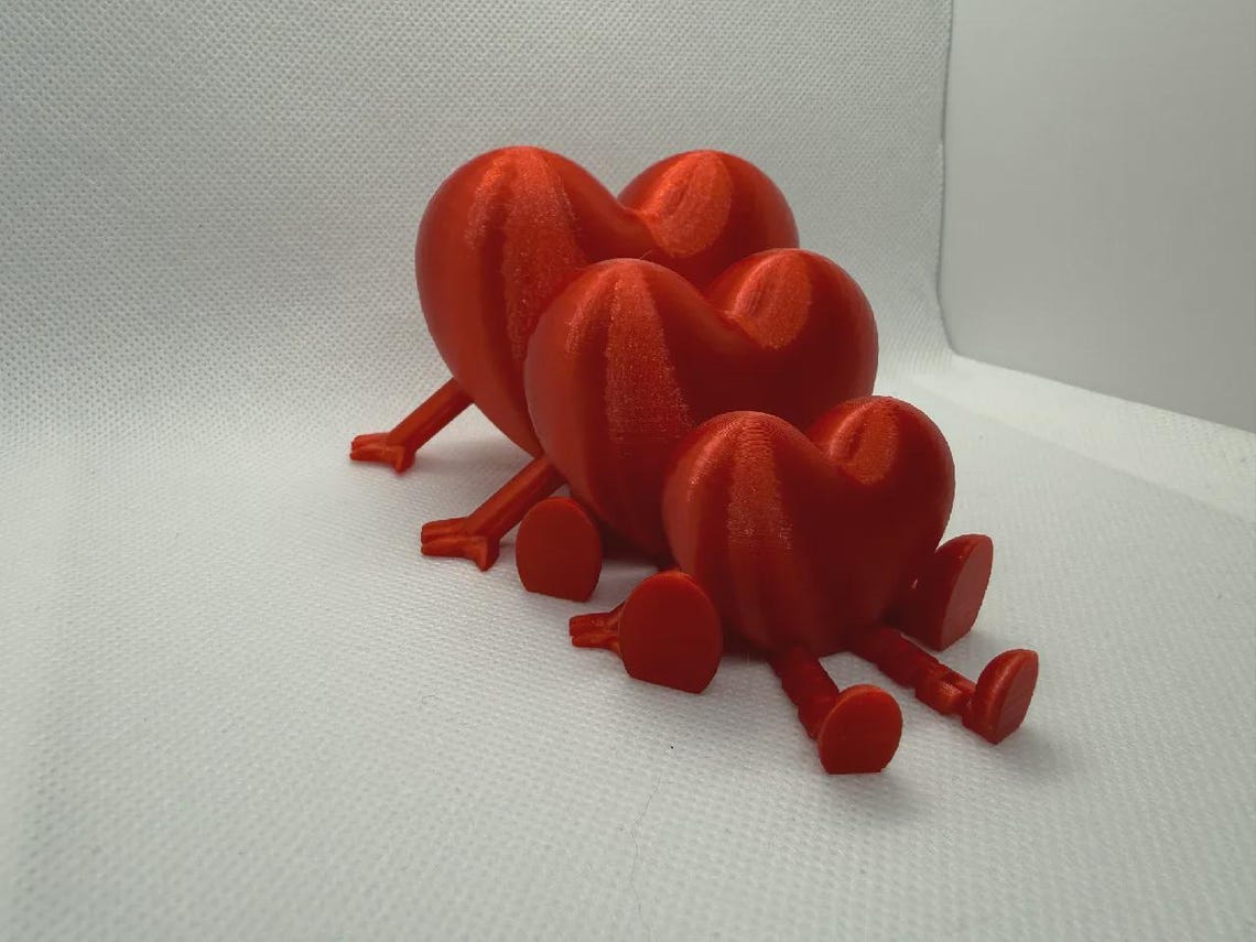 Flexi Heart Buddy Family STL File for 3D Printing, Articulated Heart ...