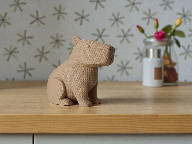 Knitted Capybara STL File for 3D Printing, Cozy Textured Animal ...