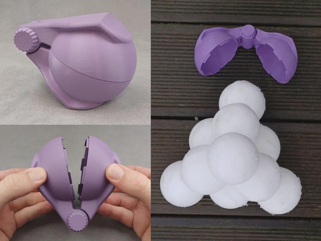 Snowball Maker STL File for 3D Printing, Snow Ball Tool Toy, Printable ...