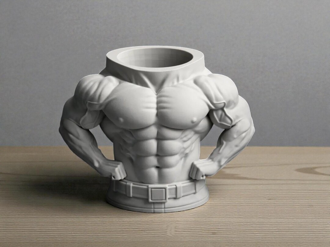 Bodybuilder Pen Holder STL File for 3D Printing, Fitness Desk Organizer ...