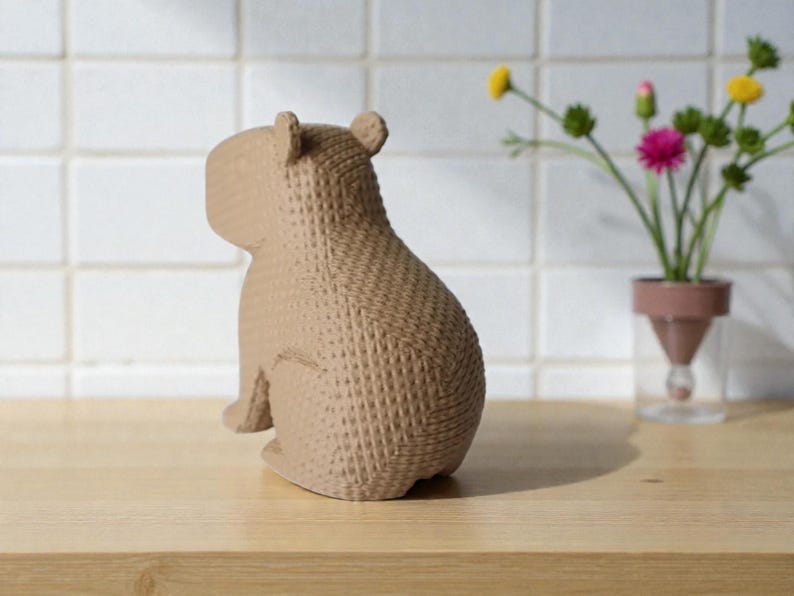 Knitted Capybara STL File for 3D Printing, Cozy Textured Animal ...