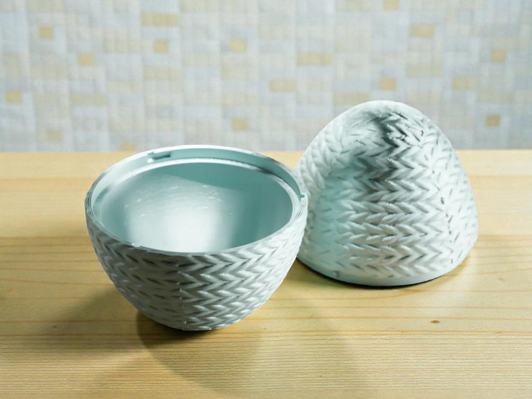 Knitted Easter Egg STL File for 3D Printing, Openable Egg Container ...